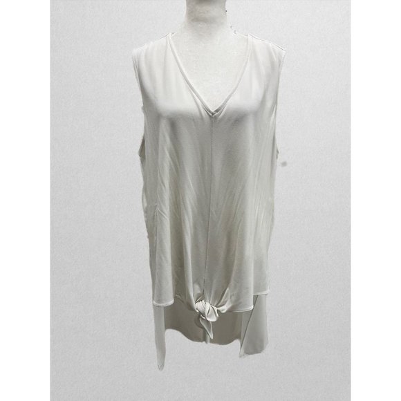 Alfani | Tops | Alfani White High Low Tie Front Tank | Poshmark